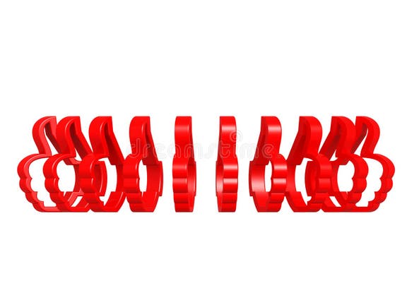 Rode duim omhoog in lijn stock illustratie. Illustration of gebaren ...