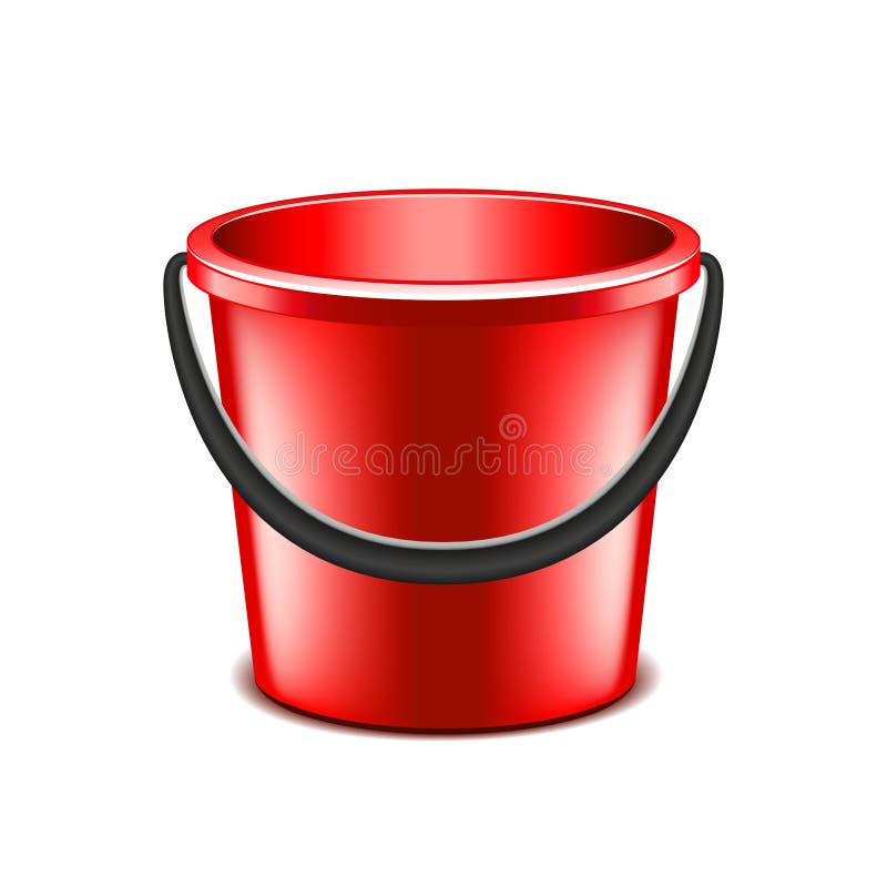 Rode emmer op witte vector vector illustratie. Illustration of zwart ...