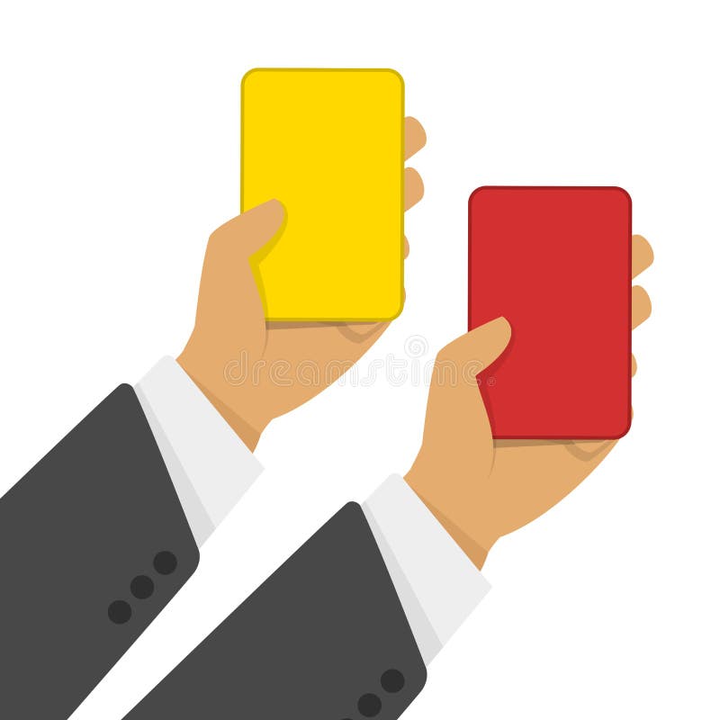 Rode En Gele Kaarten Ter Beschikking Vector Illustratie - Illustration ...