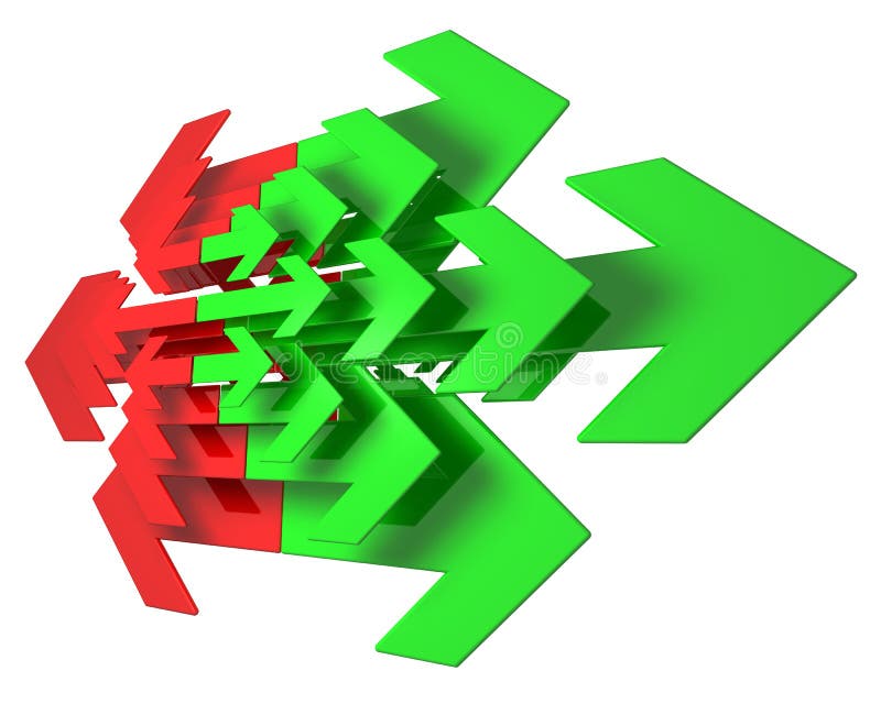 Rode En Groene Pijlen Boven En Beneden 3d Symbolen Vector Illustratie ...