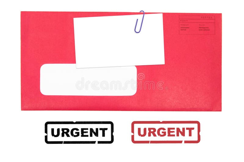 Rode Envelop En Leeg Adreskaartje Stock Afbeelding - Image of contact ...