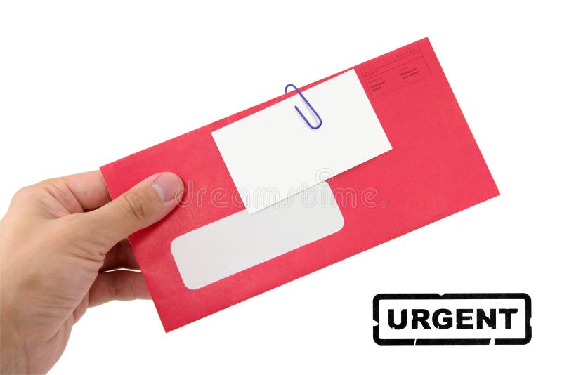 Rode Envelop En Blanco Visitekaartje Stock Afbeelding - Image of ...