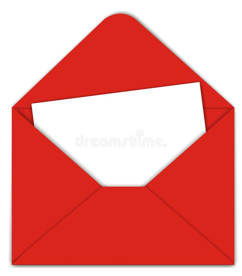 Rode envelop met Witboek vector illustratie. Illustration of viering ...
