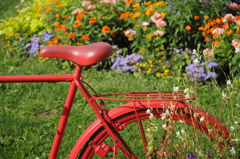 Rode Fiets stock foto. Image of gras, groen, bloeien - 32855306