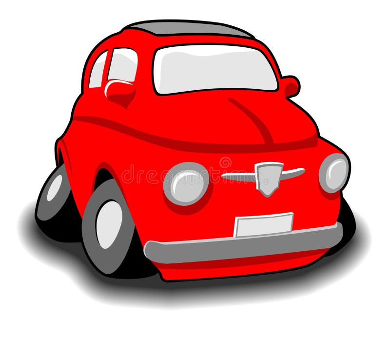 Beeldverhaal Grappige Rode Auto Vector Illustratie - Illustration of ...