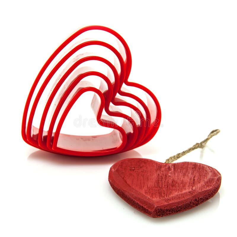 Rode Harten op wit stock foto. Image of valentijn, koord - 35904758