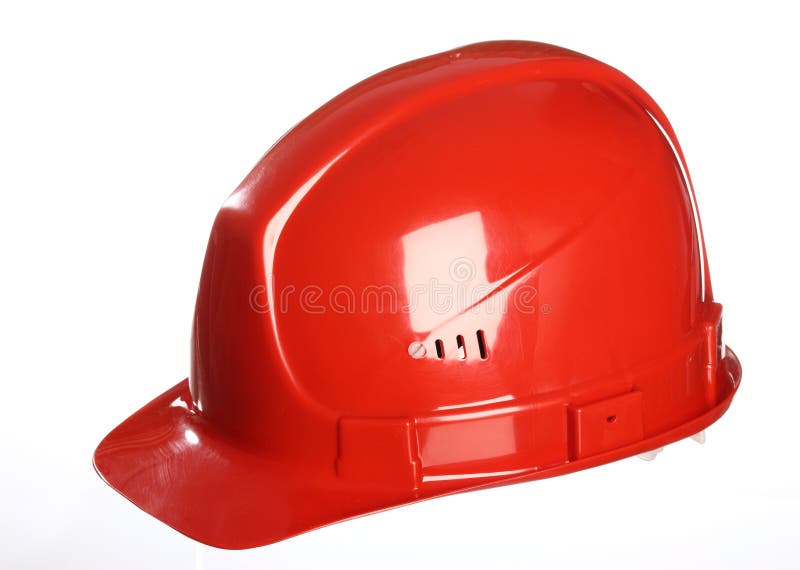 Rode helm stock foto. Image of hoed, plastiek, enkelvoudig - 18625686