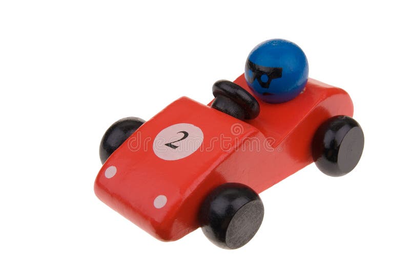 Rode Houten Stuk Speelgoed Raceauto Stock Foto - Image of kinderjaren ...