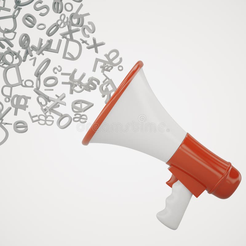 Rode Luidspreker Met Brieven Stock Illustratie - Illustration of mega ...