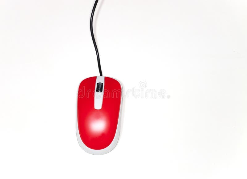 Rode muis met zwarte draad stock afbeelding. Image of achtergrond ...