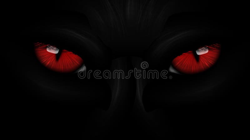 Rode Ogen Zwarte Panter Op Dark Vector Illustratie - Illustration of ...