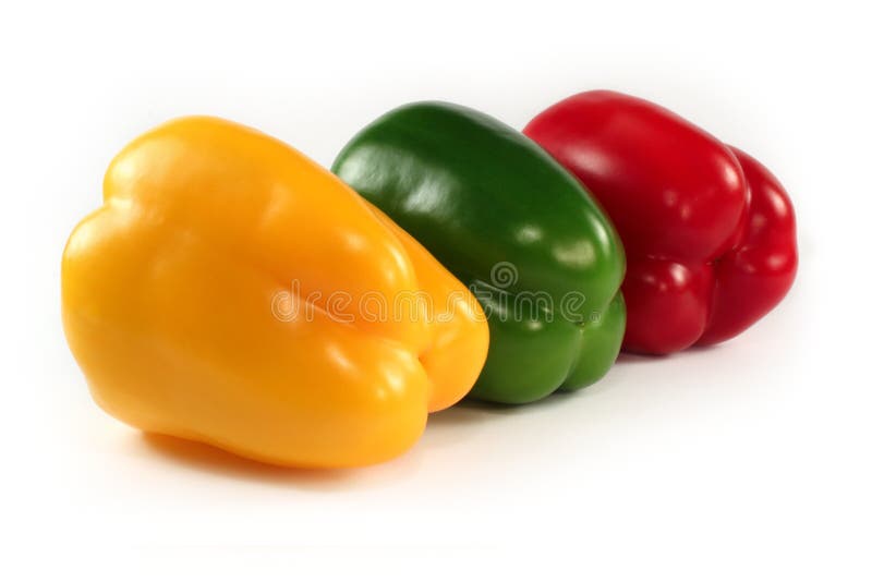 Rode paprika, groen, geel stock afbeelding. Image of zaad - 11833883