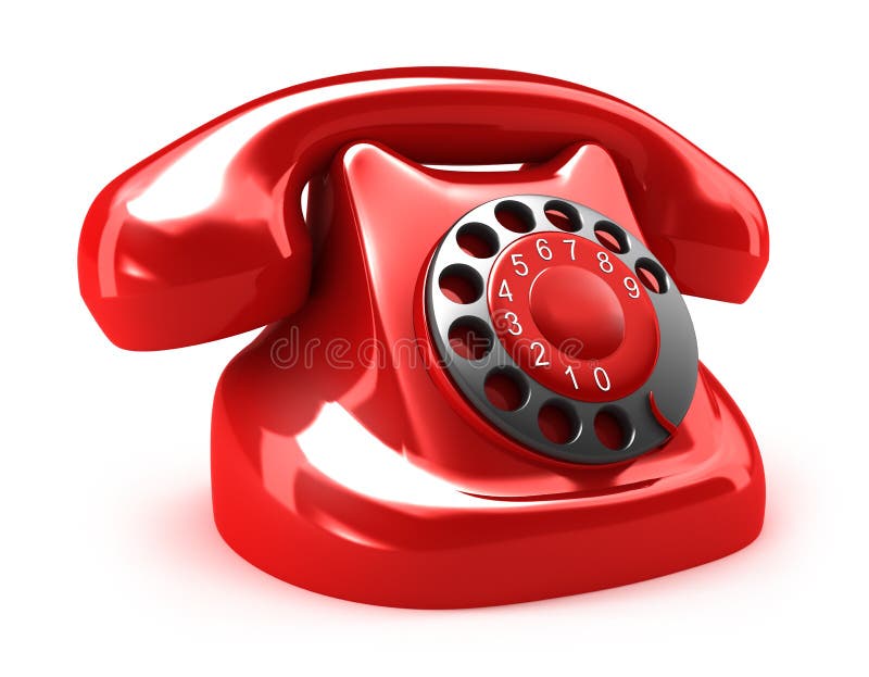 Rode Retro Telefoon, Op Wit Stock Illustratie - Illustration of ...
