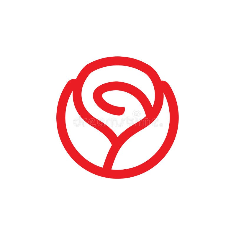 Rode Rose Flower Vector Logo Design, Abstracte Rose Line Art, Bloem ...
