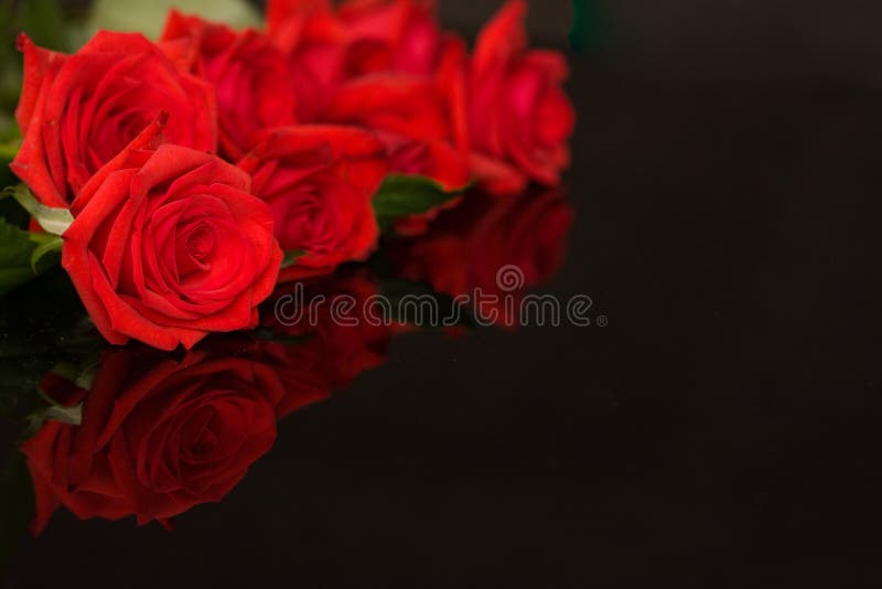Rode rozen op zwart stock afbeelding. Image of huwelijksreis - 6562921