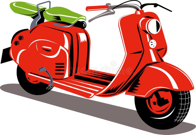 Rode scooter stock illustratie. Illustration of illustratie - 9889200