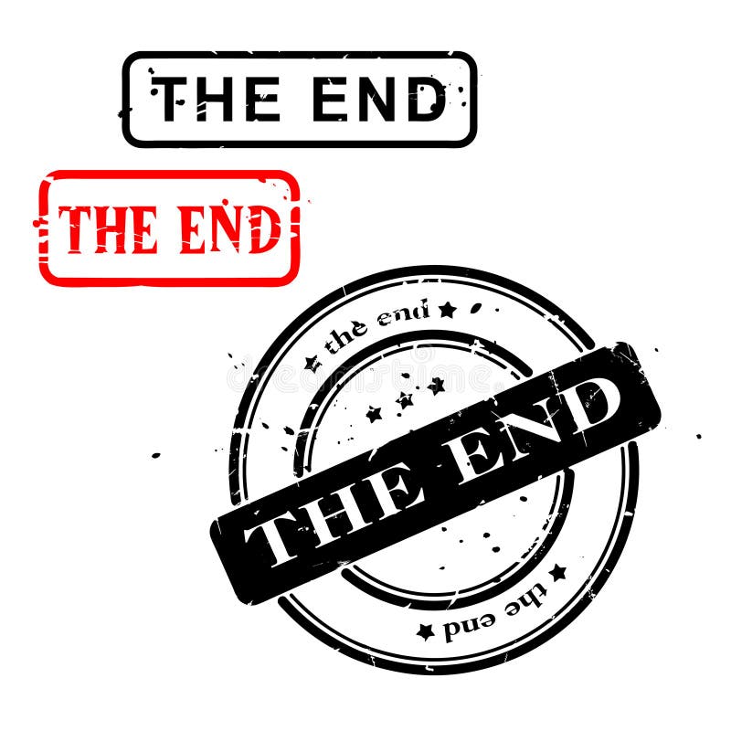 Rode Spanwijdte Met Het Woord Het Eind Vector Illustratie ...