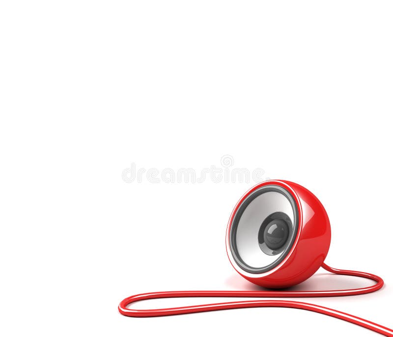 Rode luidspreker met kabel stock illustratie. Illustration of lijn ...