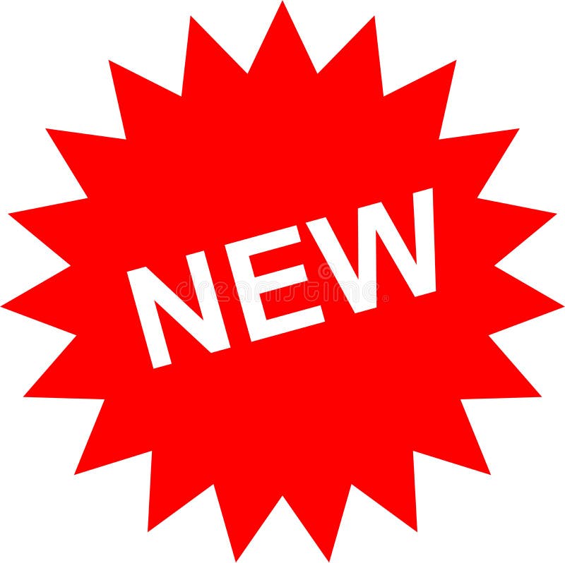 Rode Sticker Met Nieuwe Teksten Vector Illustratie - Illustration of ...