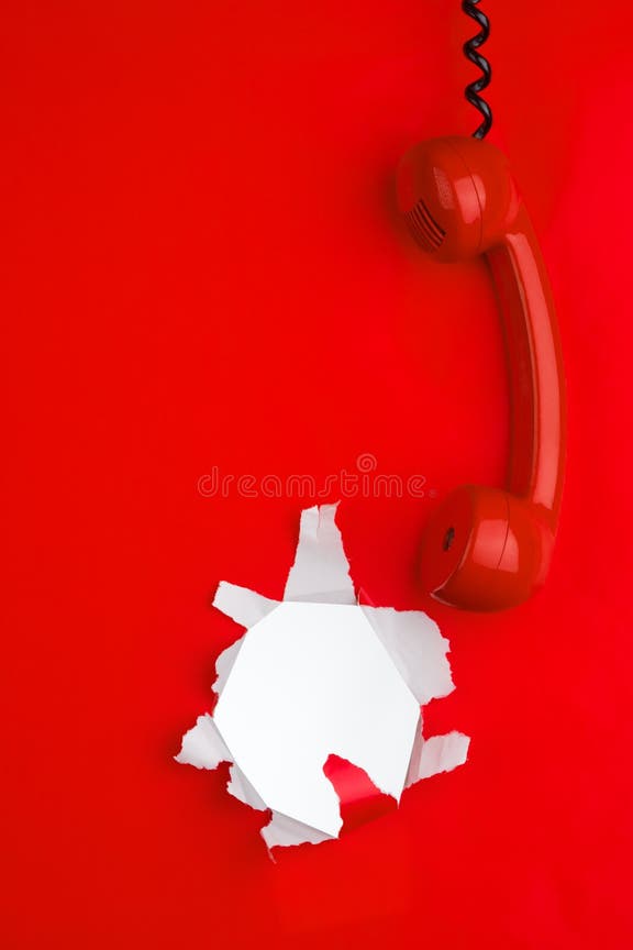Rode telefoon stock foto. Image of koord, mededeling, lijn - 7665356