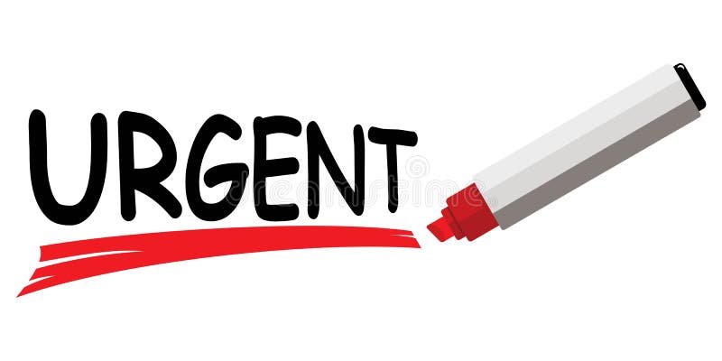 Rode Teller Die Dringend Woord Onderstrepen Vector Illustratie ...