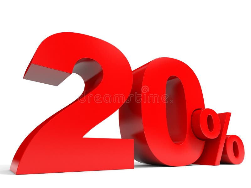 Rode Twintig Percenten Weg Korting 20% Stock Illustratie - Illustration ...