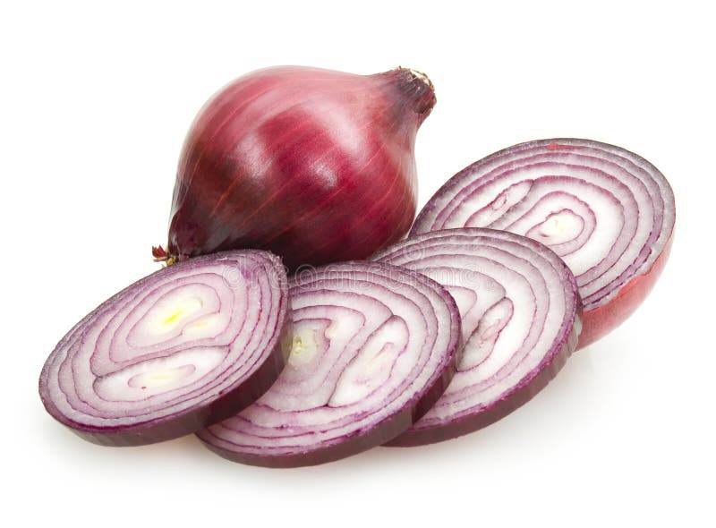 Rode ui stock afbeelding. Image of kruid, plakken, vegetariër - 19725213