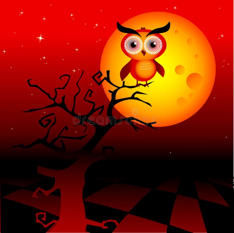 Rode uil vector illustratie. Illustration of gloed, ogen - 6719636