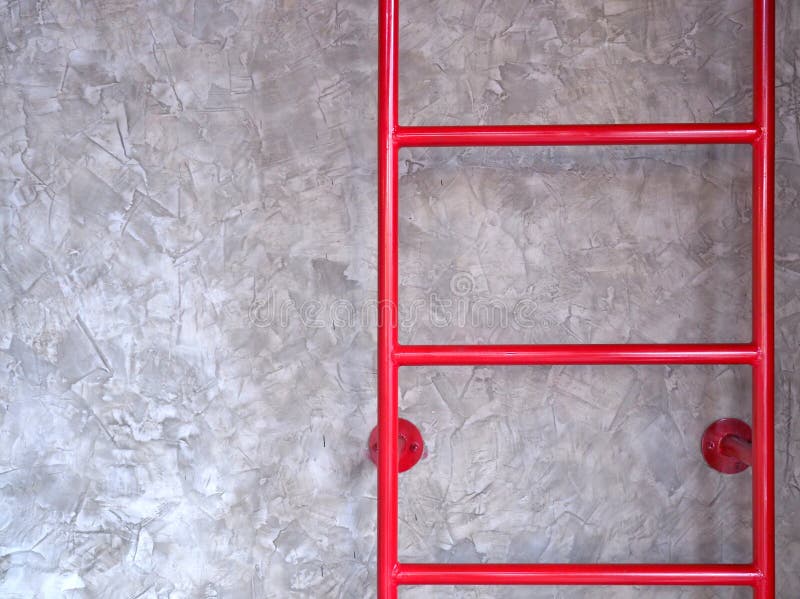 Vaste ladder met muur stock afbeelding. Image of werk - 68298067