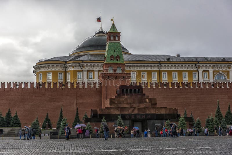 De Muur Van Lenin En Kremlin , Ook Lenins Tomb Genoemd Op Het Rode ...