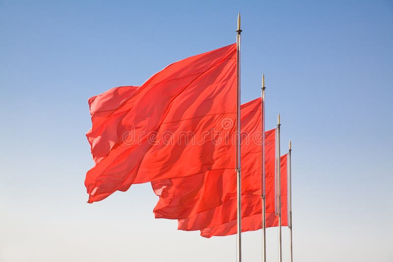 Rode vlag stock afbeelding. Image of kromme, communisme - 3944569