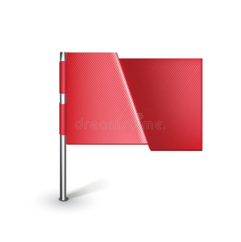 Rode Vlag Op Witte Achtergrond Stock Illustratie - Illustration of krul ...