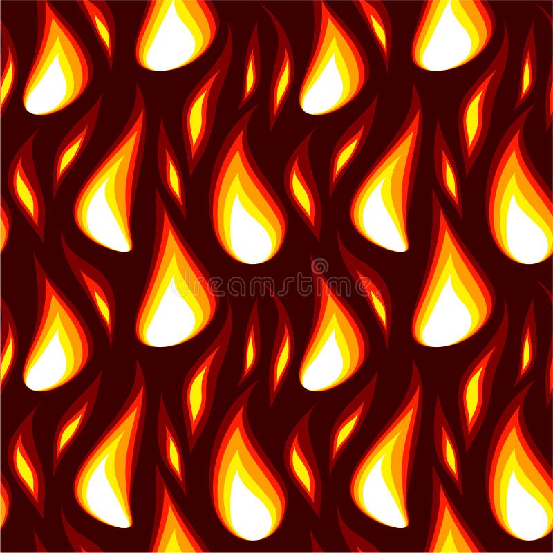Naadloze Achtergrond Met Rode Vlammen Vector Illustratie - Illustration ...