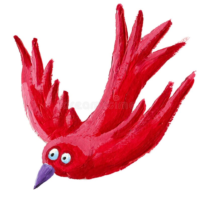 Rode vogel die neer vliegt stock illustratie. Illustration of ...