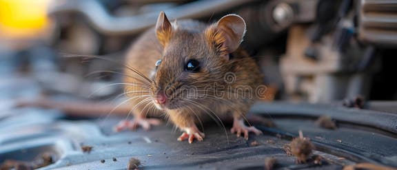 Rodent Deterrence: Protect Your Engine. Concept Preventing Rodent ...