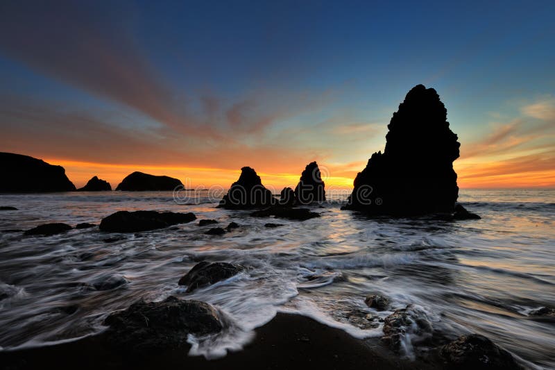 Rodeo Beach stock image. Image of outside, sunset, shore - 18380727