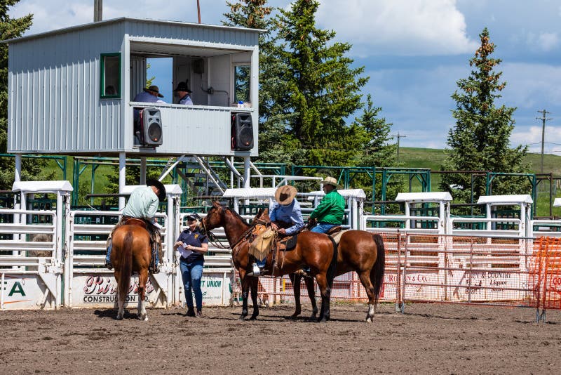 Rodeo and Bronco Riding in Pincher Creek Canada Editorial Stock Image ...