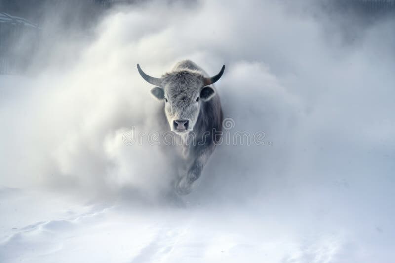 Rodeo Bulls Breath Visible in Cold Air Stock Photo - Image of animal ...