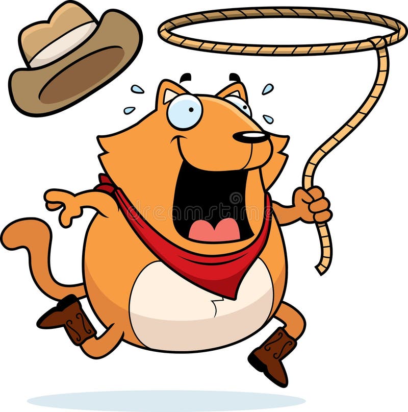 Rodeo Cat stock vector. Illustration of rope, boots, animal - 12492590