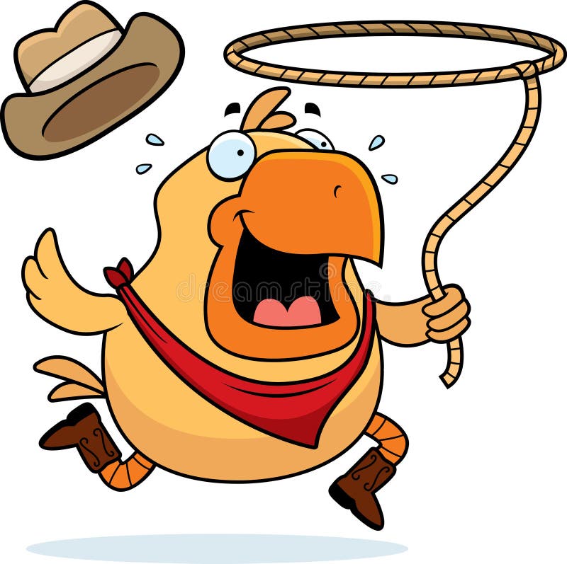 Rodeo Chicken stock vector. Illustration of running, cowboy - 12562659