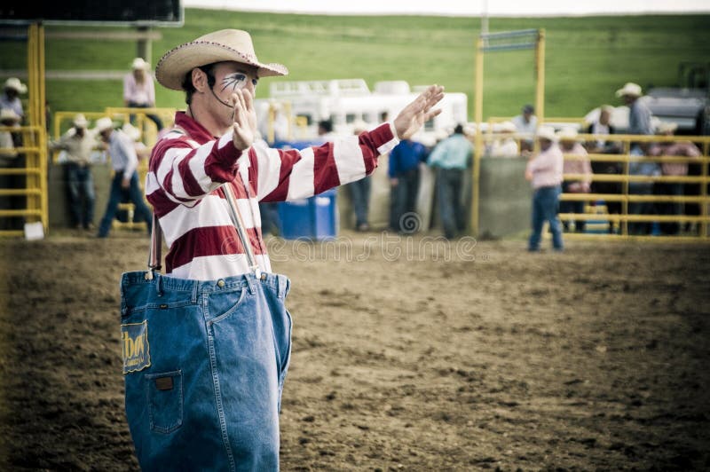 Rodeo clown and cowboys editorial photo. Image of recreation - 28946111