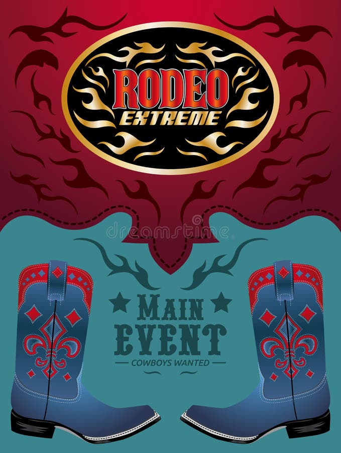 Rodeo - Cowboy Event Poster Stock Vector - Illustration of authentic ...