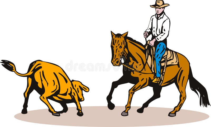 Cowboy on the horse stock vector. Illustration of vector - 27788986