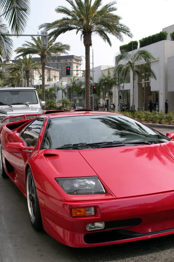 Expensive Car on Rodeo Drive Stock Photo - Image of exclusive, district ...