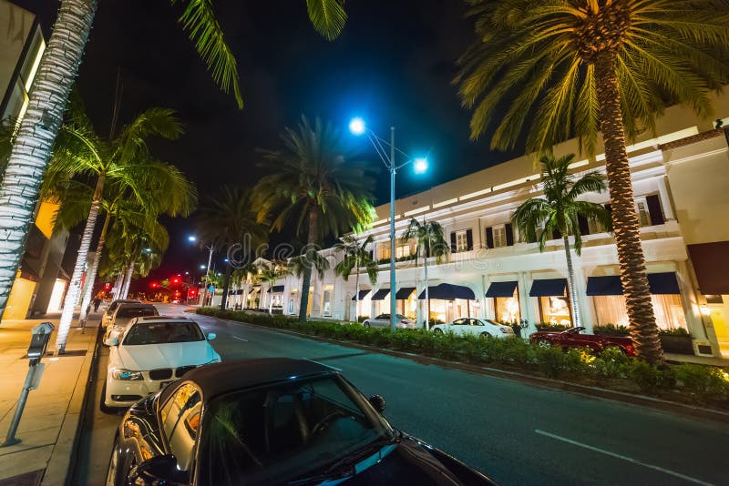 Rodeo drive by night stock image. Image of luxury, lifestyle - 89798313