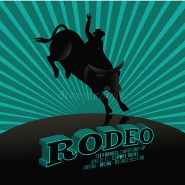 Bull Rider Rodeo Poster Stock Illustrations – 271 Bull Rider Rodeo ...