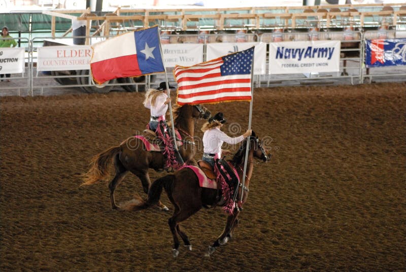 Rodeo Queen with Texas Flag Editorial Image - Image of horseback ...