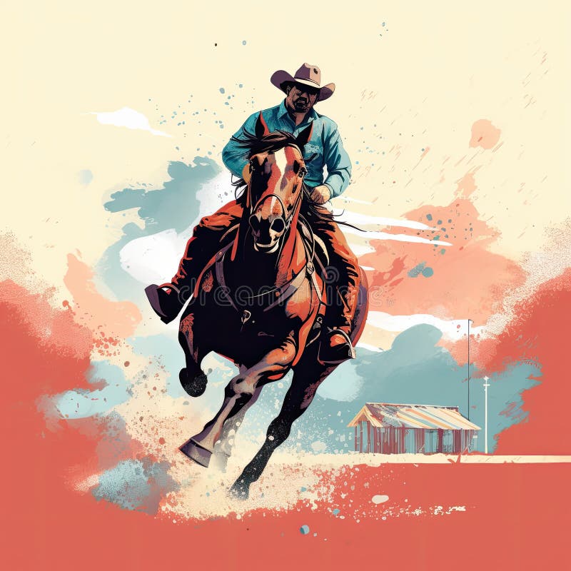 Rodeo Sports Illustration - Made with Generative AI Tools Stock ...
