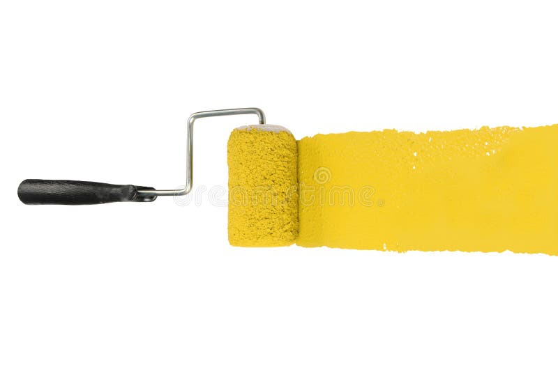 Rodillo Con La Pintura Amarilla Foto de archivo - Imagen de amarillo ...