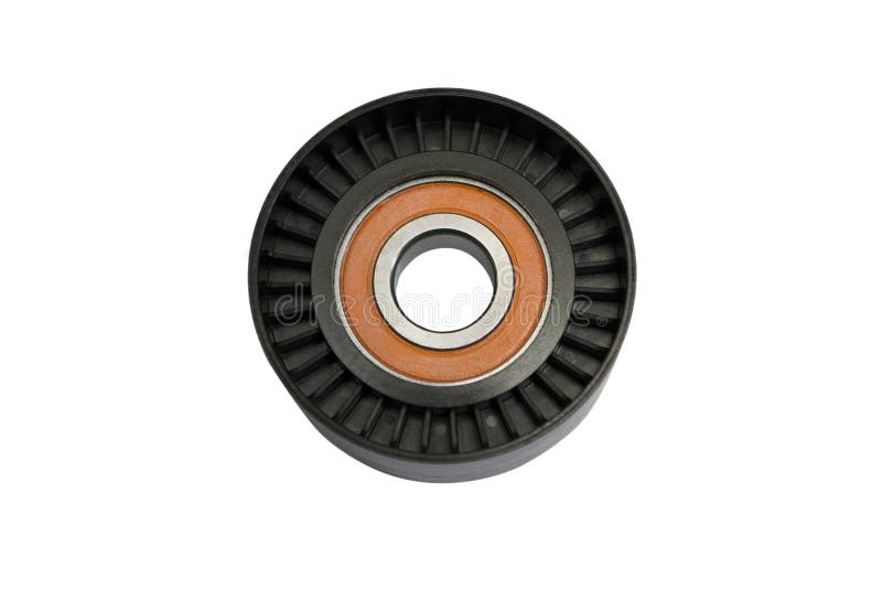 Rodillo Del Tensor De Correa Del Coche Aislado Foto de archivo - Imagen ...